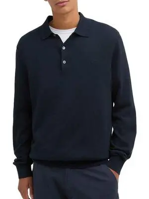 Barbour Long Sleeve Pima Cotton Polo - Navy