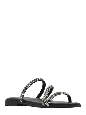 FRANKIE4 Remy Embellished Slide Sandal - Black Smoke Crystal
