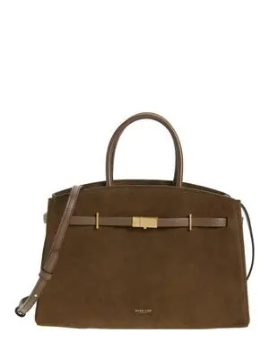 DEMELLIER The Midi Hudson Suede Satchel - Hazel