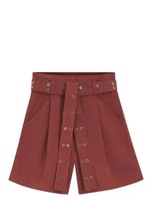 BOSS Eyelet-belted Shorts - Dark Red