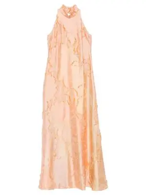 AMSALE Jacquarded Trapeze Maxi Dress