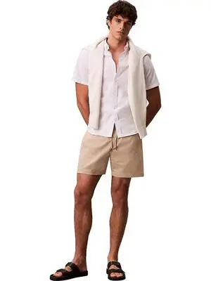 Calvin Klein Cotton Stretch Chino Pull-on Shorts - Plaza Taupe