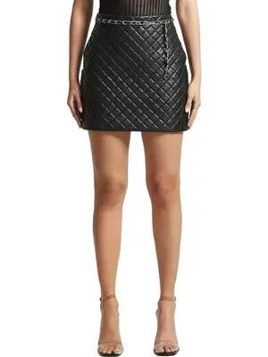 Manière De Voir Quilted Chain Mini Skirt - Black