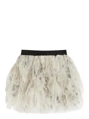 Max Mara Printed Organza Mini Skirt - Pearl Grey