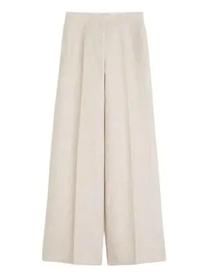 Max Mara Wide-leg Linen Trousers - Sand