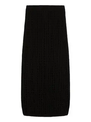 Max Mara Mesh Knit Cotton Skirt - Black