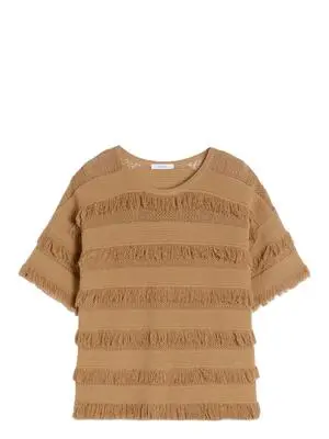 Max Mara Oversized Fringe-motif Sweater - Desert