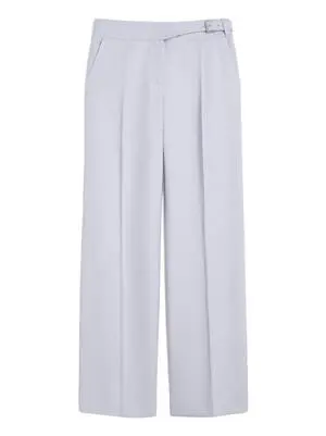 Max Mara Viscose-blend Gabardine Yoke-detail Trousers - Medium Grey