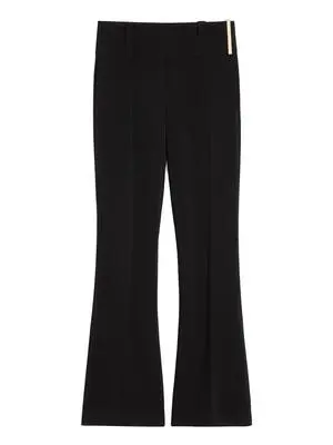 Max Mara Flared Stretch Viscose Trousers - Black