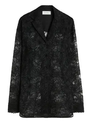Max Mara Floral Lace Oversized Jacket - Black