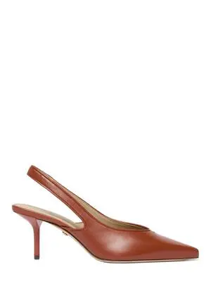 Max Mara Nappa Leather Slingbacks - Rust