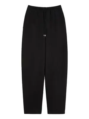Max Mara Stretch Cotton-blend Jersey Fleece Pants - Black