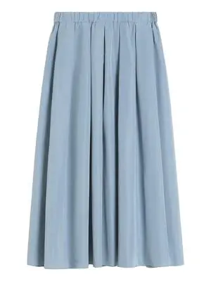 Max Mara Pleated Taffeta Long Skirt - Light Blue