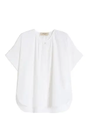 Max Mara Cotton Poplin Crew-neck Shirt - White