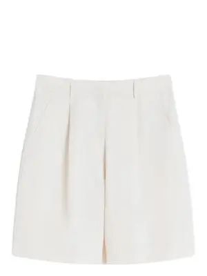 Max Mara Cotton And Linen Canvas Bermuda Shorts - Ecru