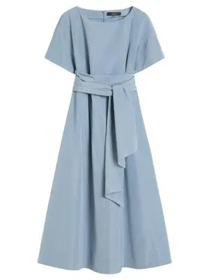 Max Mara Flared Taffeta Midi Dress - Light Blue