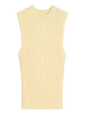 Max Mara Sleeveless Ribbed Jumper - Light Yellow