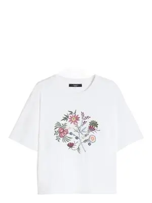 Max Mara Printed Cotton Jersey T-shirt - White