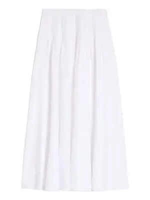 Max Mara Long Cotton Poplin Skirt - Optical White