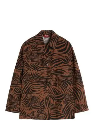 Max Mara Printed Cotton And Linen Shirt - Brown