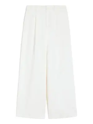 Max Mara Wide-fit Cotton And Linen Trousers - White
