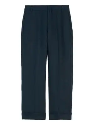MAX MARA Linen Basketweave Straight Trousers