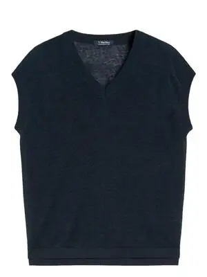 Max Mara Linen Yarn Waistcoat - Navy