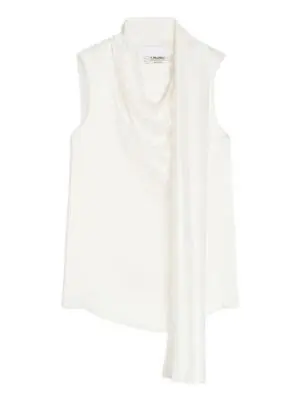 Max Mara Silk Satin Top - White