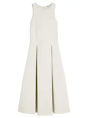 Max Mara Long Fit-and-flare Scuba Jersey Dress - Beige