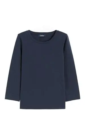 Max Mara Cotton-blend Knit T-shirt - Ultramarine