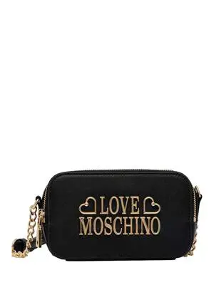 Moschino Cross Body Bag With Logo Lettering - Black