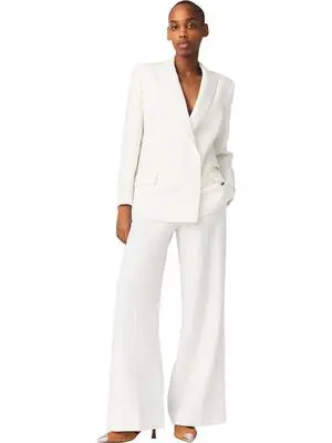 Maje Lyocell Double-breasted Suit Jacket - White