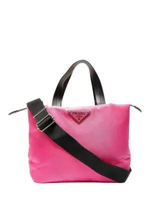 Prada 2020s Logo-plaque Tote Bag - Pink