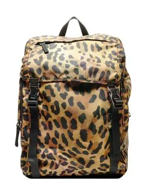 Prada 1990-2010s Leopard-pattern Backpack - Neutrals
