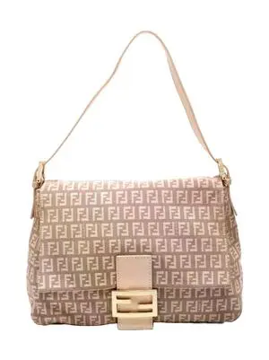 Fendi 2000s Zucchino Pattern Shoulder Bag - Neutrals