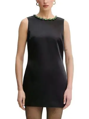 Bardot Audria Diamante Jewel Neckline Dress - Black