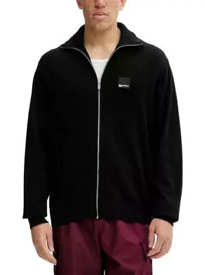 Karl Lagerfeld Zip-up Knitted Cardigan - Black