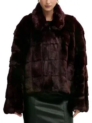 Bardot Sylvie Faux Fur Jacket - Red