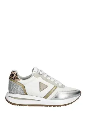 Guess Leopard Panel Sneakers - White