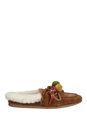 NOKWOL Coco Pompom Slippers - Brown