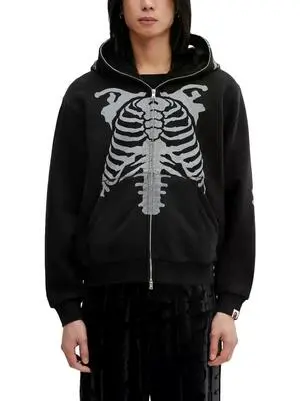 A BATHING APE Graphic-print Zip-up Hoodie - Black