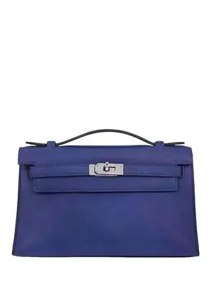 Hermès 2011 Kelly Swift Pochette Tote Bag - Blue