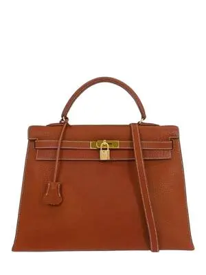Hermès 2000s 35 Kelly Sellier Two-way Tote Bag - Brown