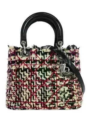 Dior 2011 Tweed Cannage Handbag - Black
