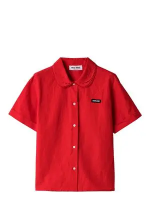 Miu Miu Slubbed Poplin Shirt - Red