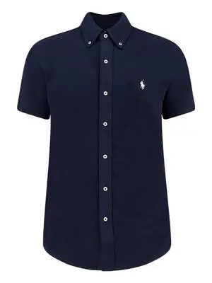 Polo Ralph Lauren Cotton Shirt With Front Embroidered Logo - Blue