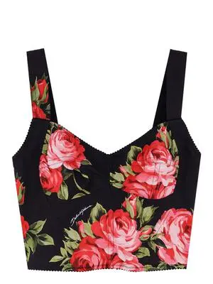 Dolce & Gabbana Cotton-blend Bustier Top - Black