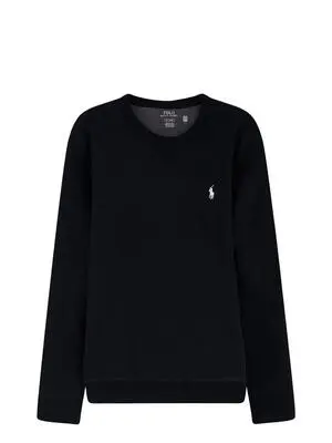 Polo Ralph Lauren Cotton Blend Sweatshirt With Embroidered Logo - Black