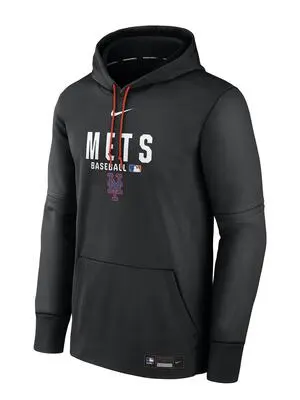 Nike New York Mets Authentic Collection Therma Mlb Pullover Hoodie - Black