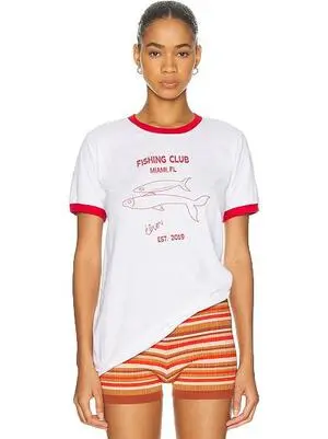 Éliou Fishing Club Ringer Tee - Red